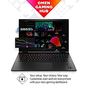 HP OMEN 17 inch Laptop, FHD 144Hz Display, 7ms Response Time, Intel Core i7-13700HX, 16 GB RAM, 512 GB SSD, NVIDIA GeForce RTX 4060 GPU (8 GB), Windows 11 Home, 17-cm2010nr (2023), Black