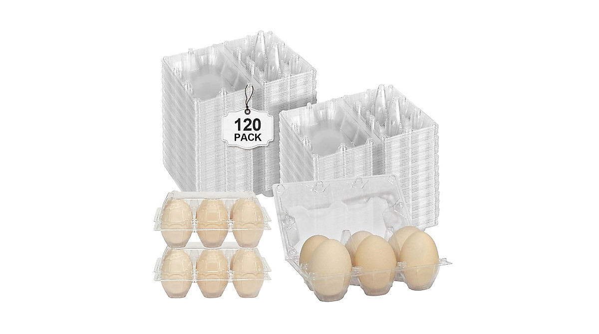 Pintuson Egg Cartons 18 Count - Bulk Plastic Egg Storage for Farms & Home