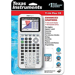 Texas Instruments TI-84 Plus CE Color Graphing Calculator, Bright White