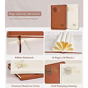 Wedding Vow Books, His and Hers Vow Books with Gold Foil Lettering, Hardcover Wedding Notebook 56 Lined Pages/28 Sheets, Perfect Wedding Essentials for Your Wedding Day,Bridal Gifts (Terracotta-Beige)