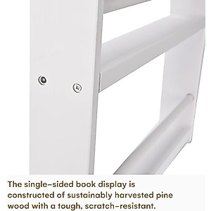 Childlike Behavior 3-Tier Wood Bookshelf Organizer for Kids - White, Wall Mount