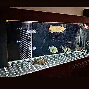 HingoFuni Fish Tank Divider Aquarium Acrylic Isolation Grid Board Divider with Suction Cups Accessories Transparent Plate Baffle Blocking Fish Partition Net Freshwater Ornament 25x30cm