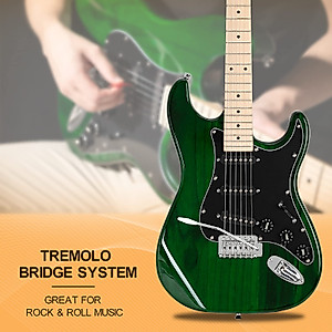 GLARRY Full Size Electric Guitar for Beginner with Amp and Accessories Pack Guitar Bag (Dark blue)