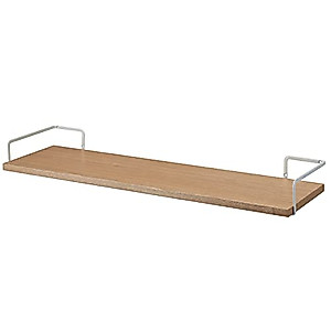 YAMAZAKI home Tower Wall-Mounted Wood Shelf White,