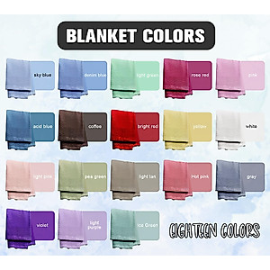 Hying Personalized Baby Blanket Custom Names Cotton Blanket Baby Shower Blanket Embroidered Name Customized Blanket for Baby Kids Newborn Birthday Customized Gifts (40×30 inch)