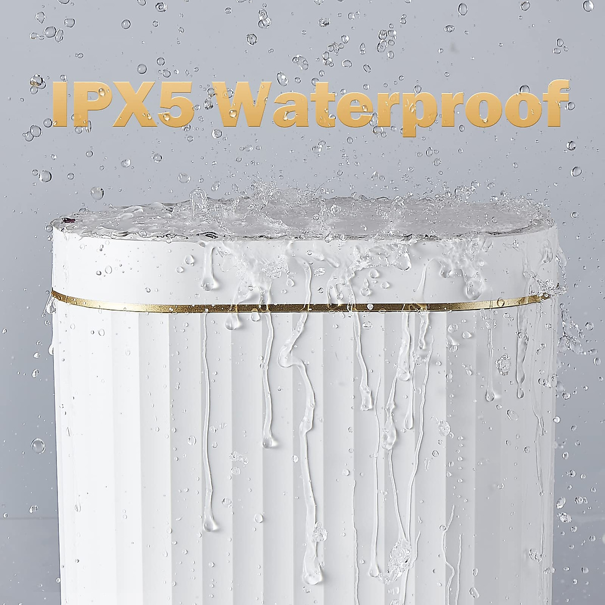 ELPHECO Bathroom Trash Can with Lid Automatic Garbage Can, 2 Gallon Slim Smart Trash Can, Small Plastic Trash Bin, 10 L Narrow Motion Sensor Trash Can for Bedroom, Bathroom, Kitchen, Office