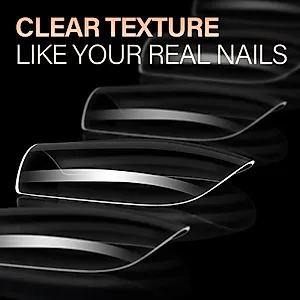 AILLSA Short Square Nail Tips - 504pcs Clear Soft Nail Tips Full Cover Gel Nails Tips Pre-shaped Acrylic for Extensions Easy for Home DIY Nail Salon 12 Sizes