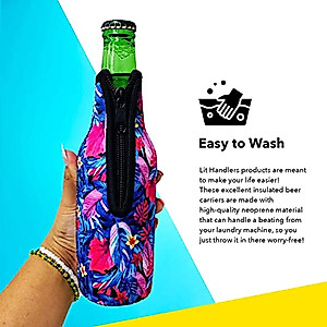 12 oz Beer Bottle Handler - Neoprene Bottle Sleeve with Pocket Handle - Insulated Beer Sleeves
