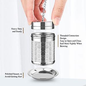 Tea Infusers for Loose Tea, (2 Pack) 18/8 Stainless Steel Tea Strainer Set, Extra Fine Mesh Tea Steeper for Brew Tea, Spices & Seasoning