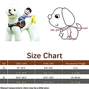 NACOCO Cowboy Rider Dog Costume for Dogs Clothes Knight Style with Doll and Hat for Halloween Day Pet Costume (S)