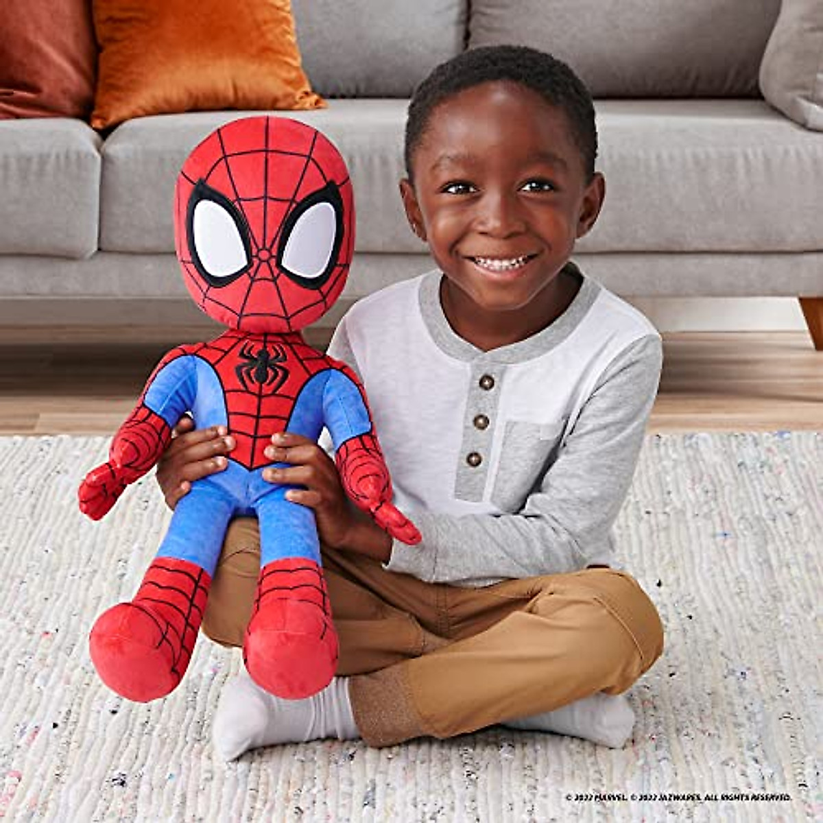 Marvel Spidey and His Amazing Friends Spidey Cuddle Plush - 20-Inch Ultra Soft Spidey Plush - Toys Featuring Your Friendly Neighborhood Spideys