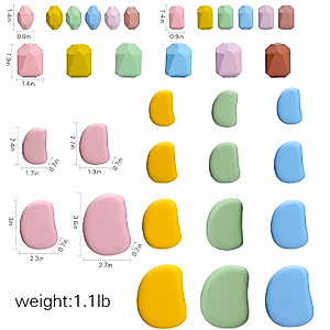 OESSUF 34PCs Stacking Rocks Balancing Stacking Stones Wooden Stacking Toys Wooden Stone Stacking Game for Toddler Wood Sorting Montessori Stacking Rocks for Kids