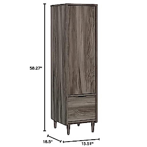 Sauder Clifford Place Storage Cabinet, L: 15.51" x W: 18.50" x H: 58.27", Jet Acacia Finish