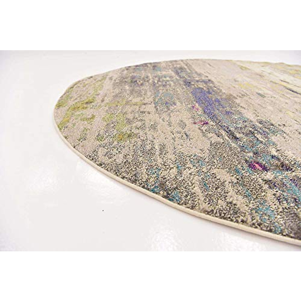 Unique Loom Chromatic Collection Modern Rustic & Vibrant Abstract Area Rug for Any Home Décor, 8' 0" x 8' 0", Beige/Gray