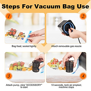 4-in-1 Electric Mason Jar Vacuum Sealer with External Assembly Vacuum Pump for Food Storage, Automatic Vacuum Sealer Compatible with Mason Jars, Vacuum Bag, Vacuum Container and Marinating Boxes