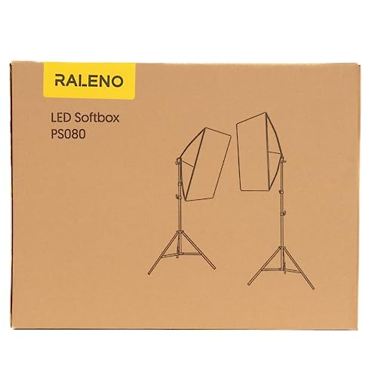 RALENO® Softbox Lighting Kit, 2 x 16'' x 16'' Photography Studio Equipments with 50W / 5500K / 90 CRI LED Bulbs, Continuous Lighting System for Video Recording and Photography Shooting