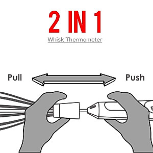 Thermaque Digital Candy Thermometer Whisk for Chocolate, Icing Creamer, Yogurt, Sauces, and Homemade Soup Thicken