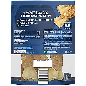 Purina Busy Grain Free Small/Medium Breed Dog Jerky Rawhide Treats, Jerky Wraps Beefhide & Chicken - (5) 4 ct. Pouches