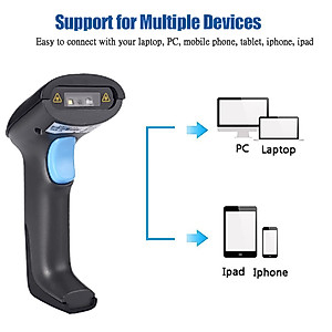 REALINN 2D Barcode Scanner Compatible with Bluetooh, Wireless, USB Wired Function, Portable Wireless QR Code Reader for Mobile Phone Tablet PC, iOS Android MacOs Windows Linux System