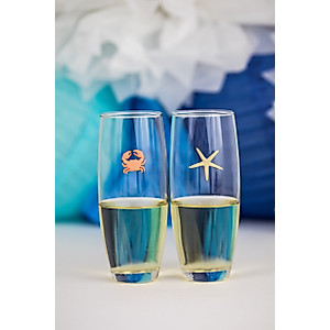 Simply Charmed Beach Wine Charms Magnetic Glass Markers Set of 6 Tropical Summer Charms