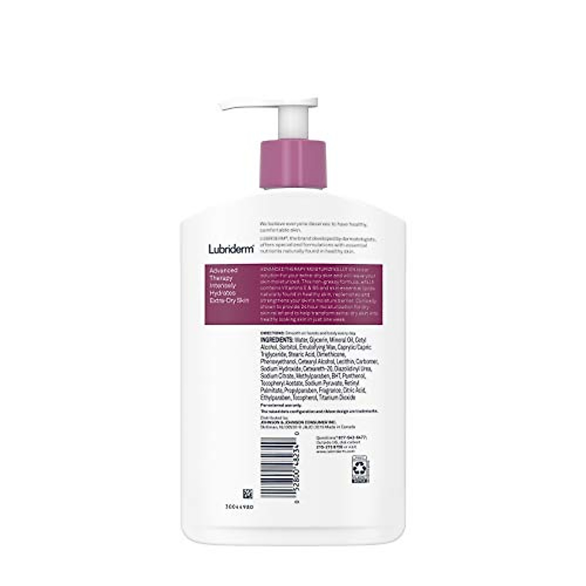 Lubriderm Advanced Therapy Fragrance-Free Moisturizing Lotion with Vitamins E and Pro-Vitamin B5, Intense Hydration for Extra Dry Skin, Non-Greasy Formula, Pack of Three, 3 x 16 fl. oz