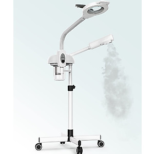 TASALON Professional Facial Steamer, 2 in 1 Facial Steamer with 5X Magnifying Foldable Arm, Ozone Face Steamer for Facial, Mist Face Steamer Salon Spa Beauty Skin Care Equipment, Steamer for Face Spa