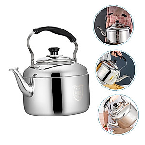 FELTECHELECTR 304 Stainless Steel Kettle Stoveto Water Kettle Loud Sound Tea Kettle Whistling Teapot Stainless Steel Teakettle Teapot Whistling Tea Pot Gooseneck Pot Household Products Cordless