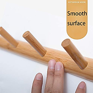 Moetron Modern Wall Mounted Coat and Hat Rack –4 Pegs, Beautiful Bamboo Wood Entryway Hanger with Screws - Wooden Bedroom and Bathroom Robe Towel Racks - Easy Assembly, Durable , Classic Design