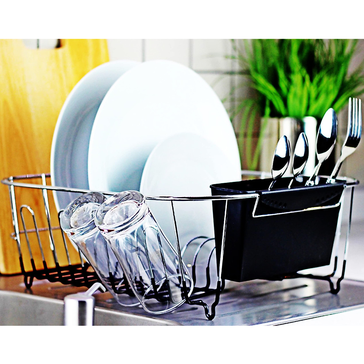 Neat-O Deluxe Chrome-Plated Steel Small Dish Drainers (Black)