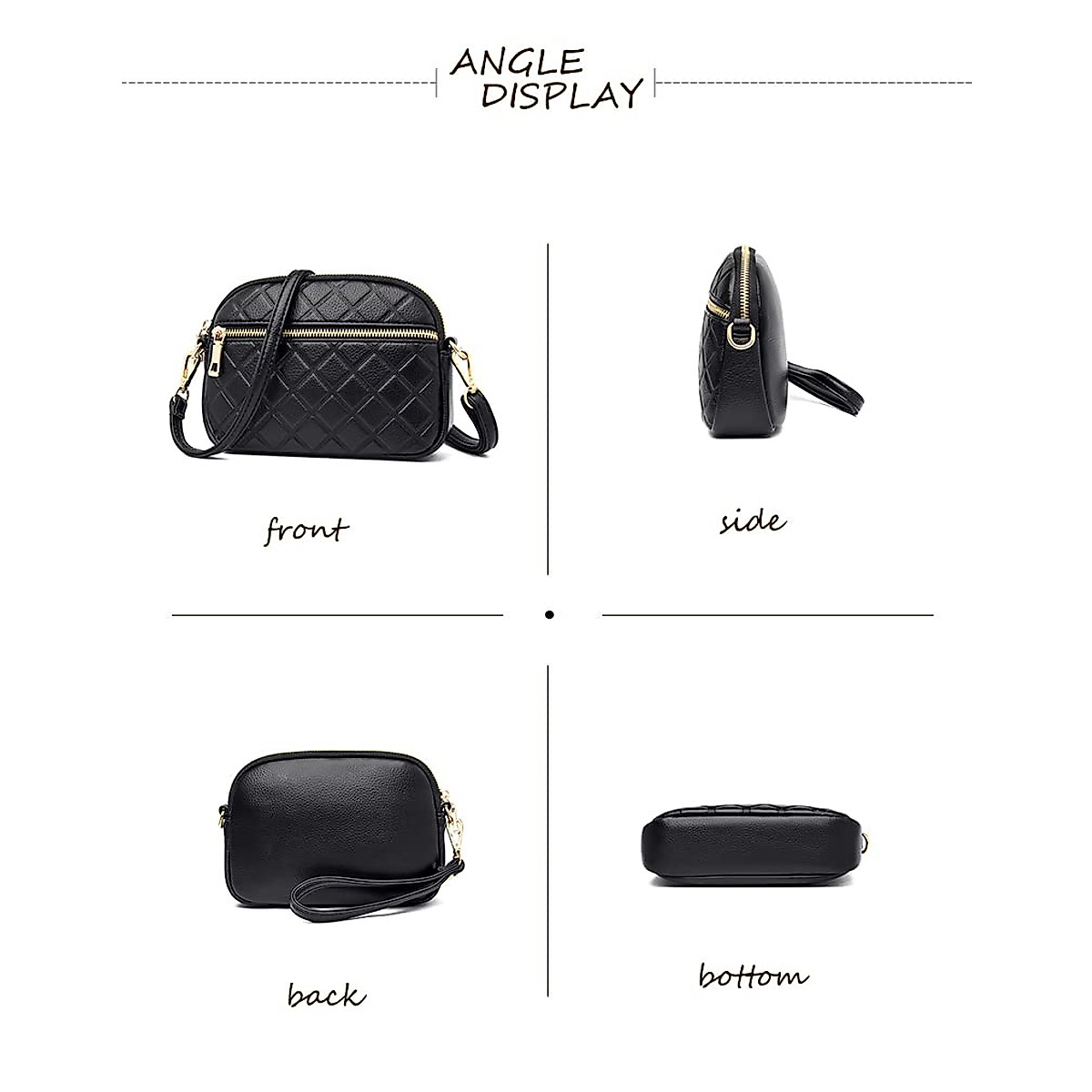 FSD.WG Women's Leather Crossbody Bag Lightweight Shoulder Bag and Stylish Clutch Bag Large Capacity Durable Gift for Ladies