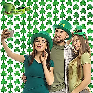 LOLStar 3 Pack St. Patrick's Day Foil Fringe Curtains Lucky St Patricks Day Party Decorations 3.3 x 6.6 ft Shamrock Tinsel Curtain Photo Prop Backdrop Streamer Backdrop for Irish Party Decoration