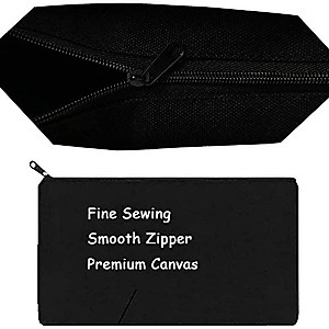 N*A Large Black Canvas Makeup Bag Multi-Purpose Cosmetics Bag with Zipper Cotton Canvas Travel Toiletry Pouch Pen Coin Bag DIY Craft Bag - 10 Pack