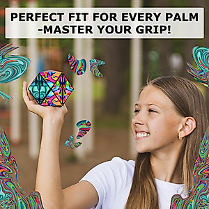 SHASHIBO Shape Shifting Box - STEM Magnetic Fidget Cube That Transforms Into Over 70 Shapes, Download Fun in Motion Toys Mobile App (Water Color)