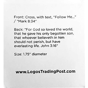 John 3:16 Coin, for God so Loved The World Bible Verse Challenge Coin, Memory Verse Pass Along Handout for Bible Study and Sunday School, Cross Coin Pocket Token, Religious Gift