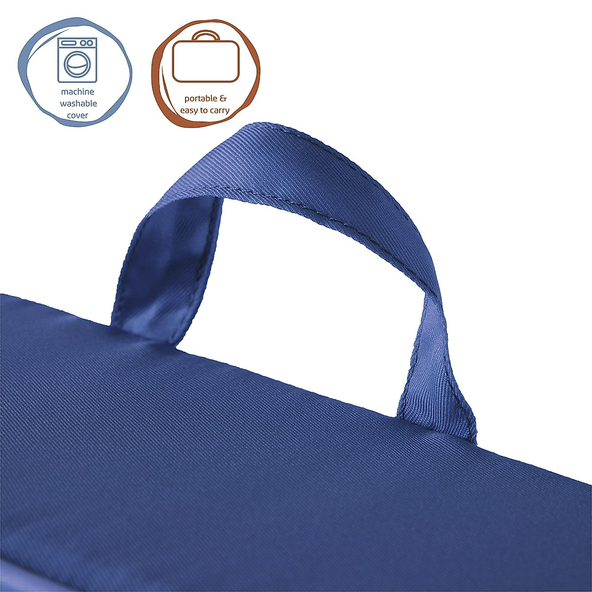 Heritage Kids Navy Everywhere Foam Armchair with Carry Handle and Removable Cover,25"x21"x 22",Ages 3+