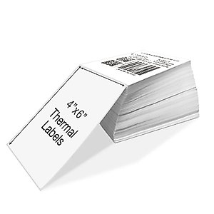 InpourPack 4" x 6" Fanfold Labels Direct Thermal Labels, Shipping Package Labels with Perforated line for Thermal Printers (1000 Labels/Stack, 1 Stack)