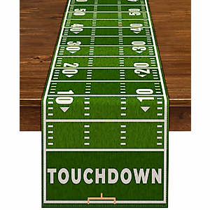 Nepnuser American Football Court Table Runner Touch Down Football Birthday Party Decoration Boy Sport Farmhouse Home Dining Room Kitchen Table Decor (13" x 72")