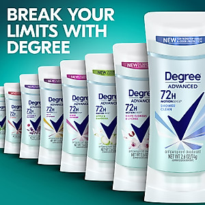 Degree Advanced Antiperspirant Deodorant 4 count 72-Hour Sweat & Odor Protection Shower Clean Antiperspirant for Women with MotionSense Technology 2.6 oz