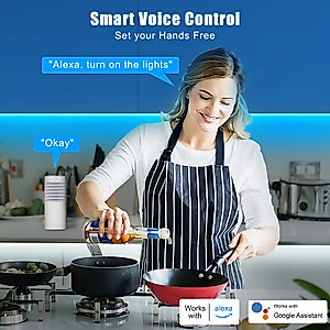 Tatazone RGBWW Smart LED Strip Lights, 32.8ft Tunable White 3000K to 6500K+RGB WiFi Led Light Strips Work with Alexa Google, Music Sync Color Changing Indoor Rope Lights for Kitchen, Room, Cabinet