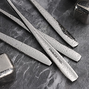 Stainless Steel Iced Tea Spoons Set of 6 Cocktail stir sticks Spoons Bar Spoon for Cold Drinks