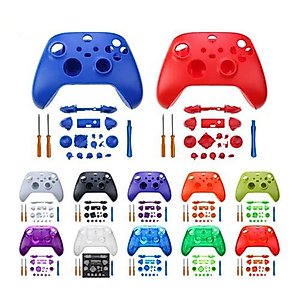 Full Housing Shell Front Back Case Cover with LB RB LT RT Trigger Buttons Tools for Xbox Series X S Controller (Clear Blue)