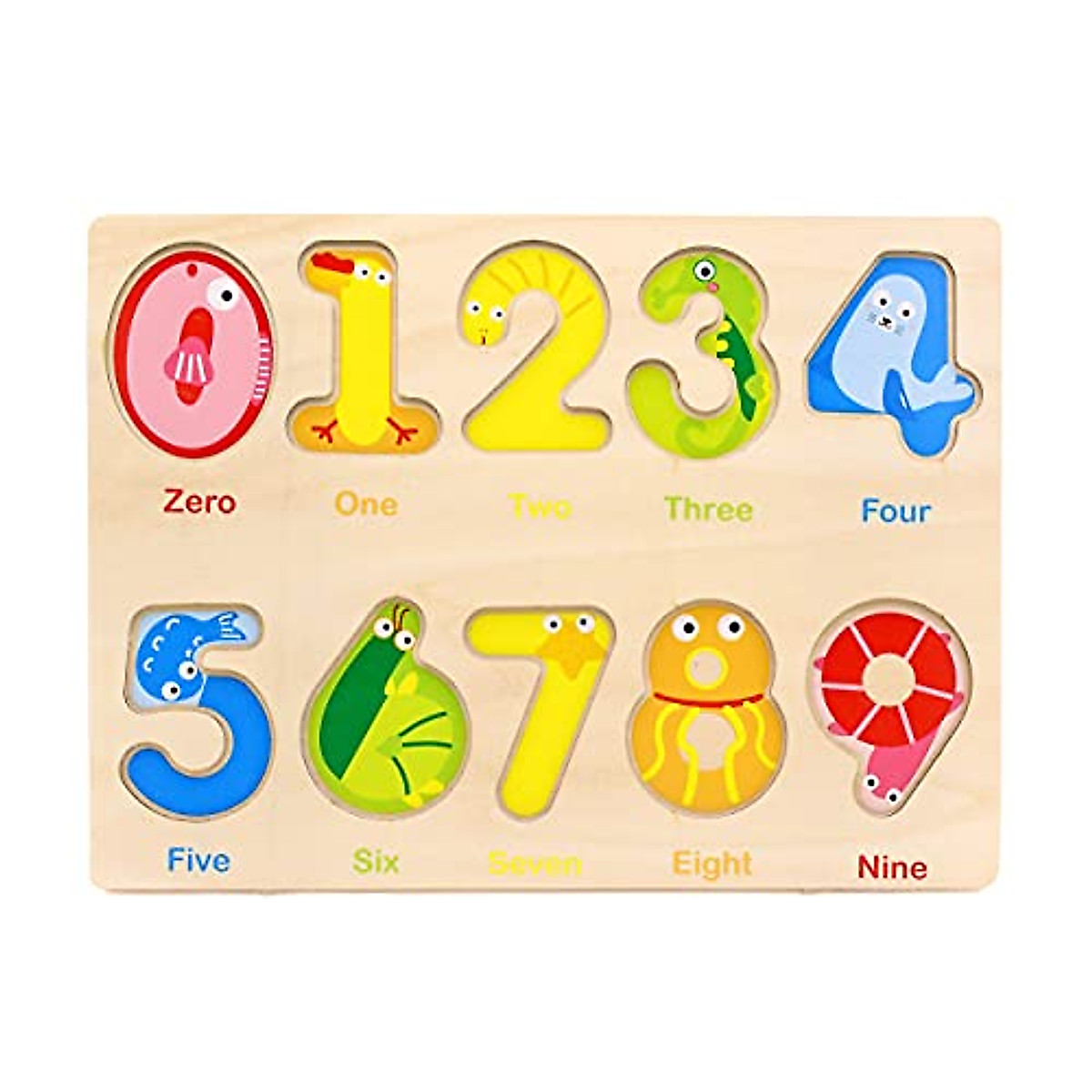 Aile Wooden Preschool Learning Number Puzzles Toys for Kids Age 2-4， Educational Toys