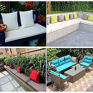 Hruile Outdoor/Indoor Bench Cushion Water-Resistant Outdoor Patio Furniture Swing Seat Cushion Chairs Pad Bench Mat, 2 Inch High-Density Foam, Polyester Fabric Cover with Ties,39.5x11.8x2in,Blue