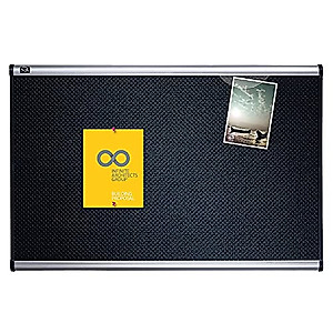 Quartet Bulletin Board, Foam, 4' x 3', Embossed, Hi-Density Fiberboard, Aluminum Frame, Black (B344A)