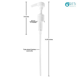2-Pack Liter 33.8 oz Shampoo Conditioner Pump Dispenser | Fits Most Salon Brand Liter Bottles with a 1-inch diameter opening | White | by Geti Beauty