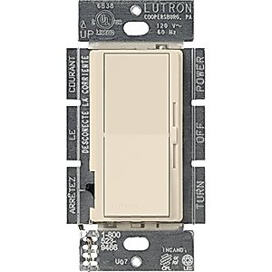Lutron Diva LED+ Dimmer Switch for Dimmable LED, Halogen and Incandescent Bulbs, 250W/Single-Pole or 3-Way, DVCL-253P-LA, Light Almond