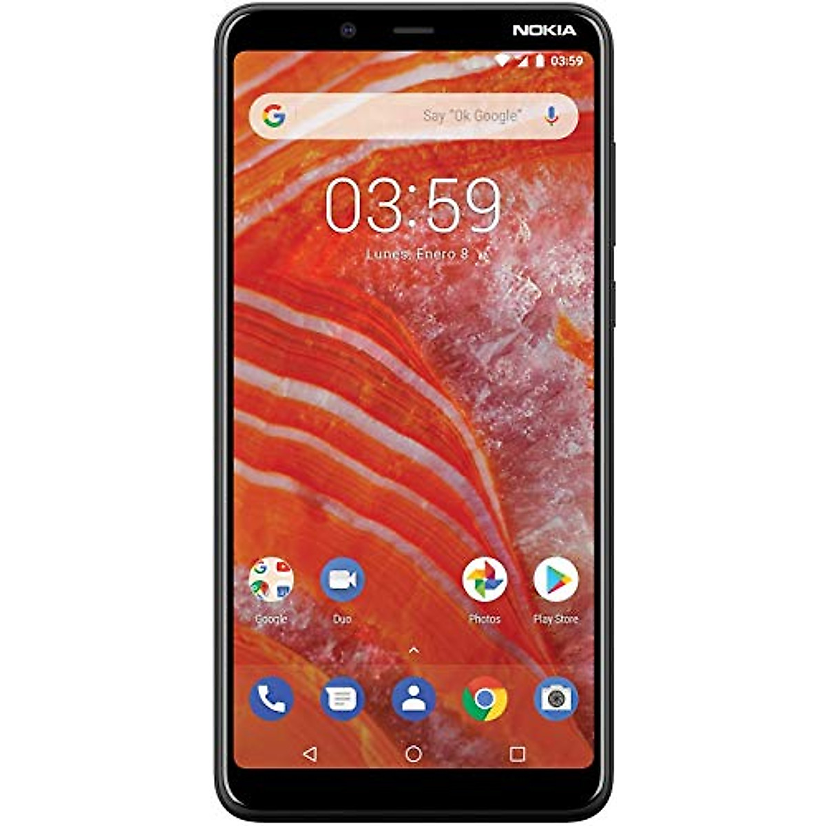 Nokia 3.1 Plus w/Android One (32GB, 3GB) 6" HD+, Face Unlock, Dual SIM GSM Unlocked Global 4G LTE (T-Mobile, AT&T, Metro, Straight Talk) International Model TA-1113 (Black)