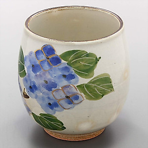 前謙 Maeken Teacup White 9.5 fl oz (280 ml), Kyoto Ware Kiyomizu Ware Shunyama Kiln Teacup Hydrangea