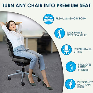 Coccyx Seat Cushion and Lumbar Support Pillow for Office Chair&Foot Rest for Under Desk at Work,Adjustable Foot Rest