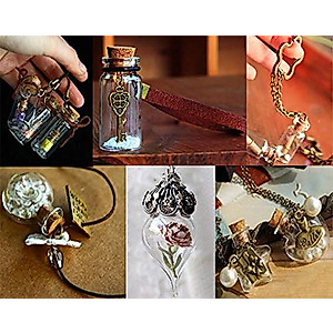 10 Pieces Mini Glass Bottle Cute Jars Vials with cork Wish Bottle glass vial pendant (Square)